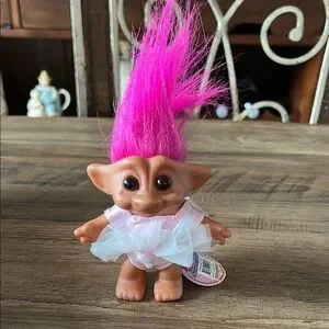 Trolls | Toys | Vintage Neon Pink Hair Troll Doll Belly Dancing Troll ...